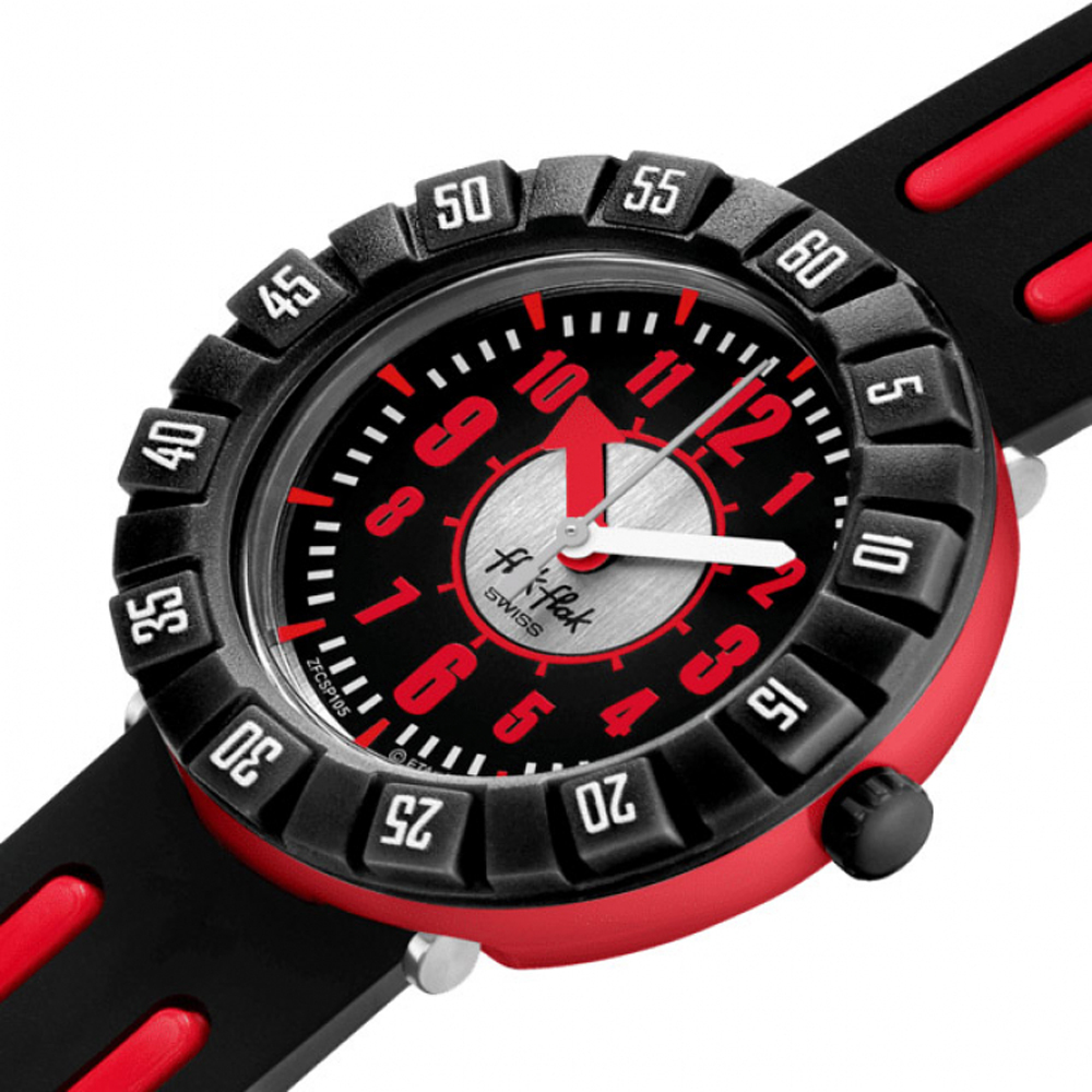 Flik Flak FCSP105 7+ Power Time watch - Red Ahead