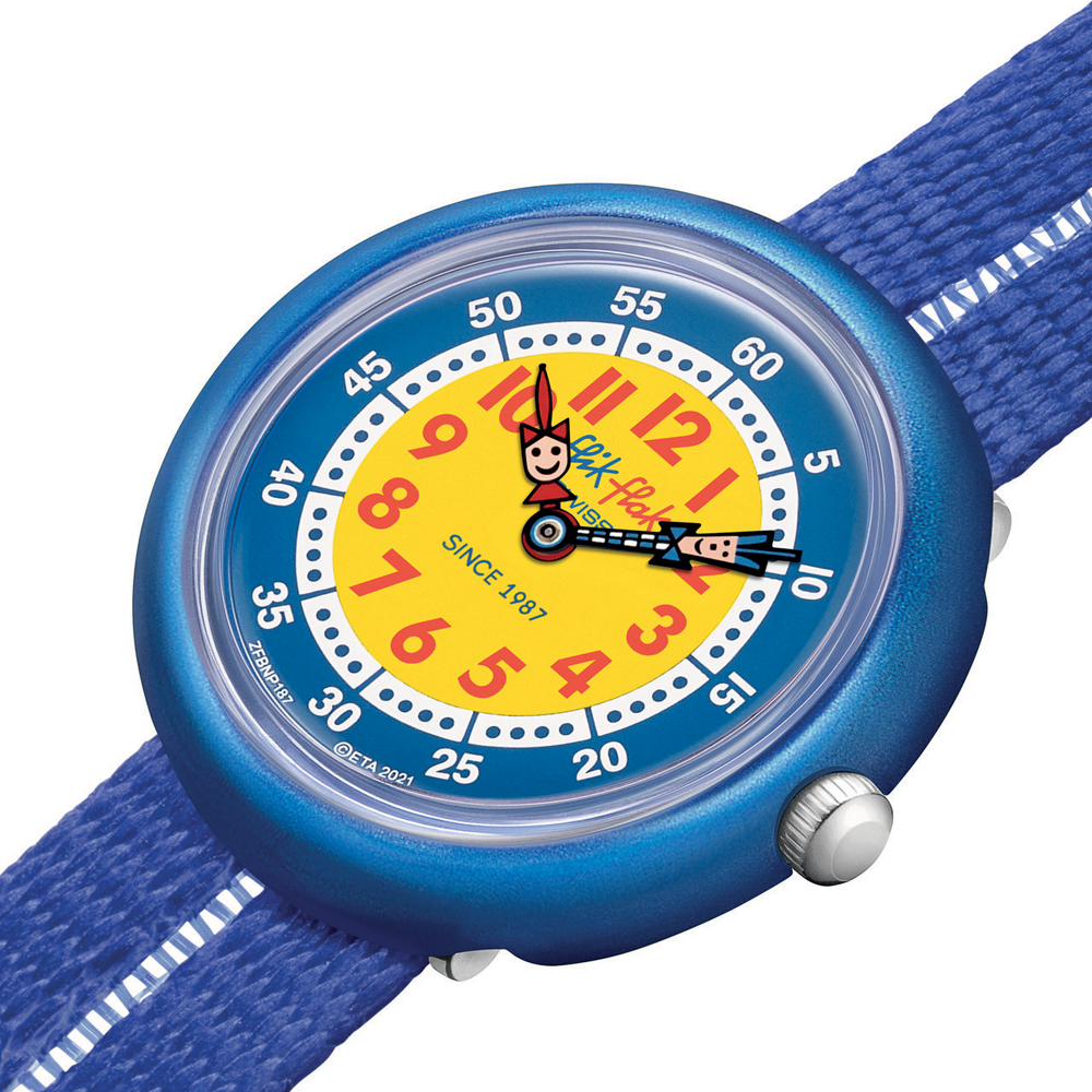 Flik Flak FBNP187 5+ Power Time watch - Retro Blue