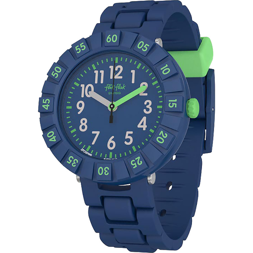 Flik Flak FCSP086 7+ Power Time watch - Solo Dark Blue