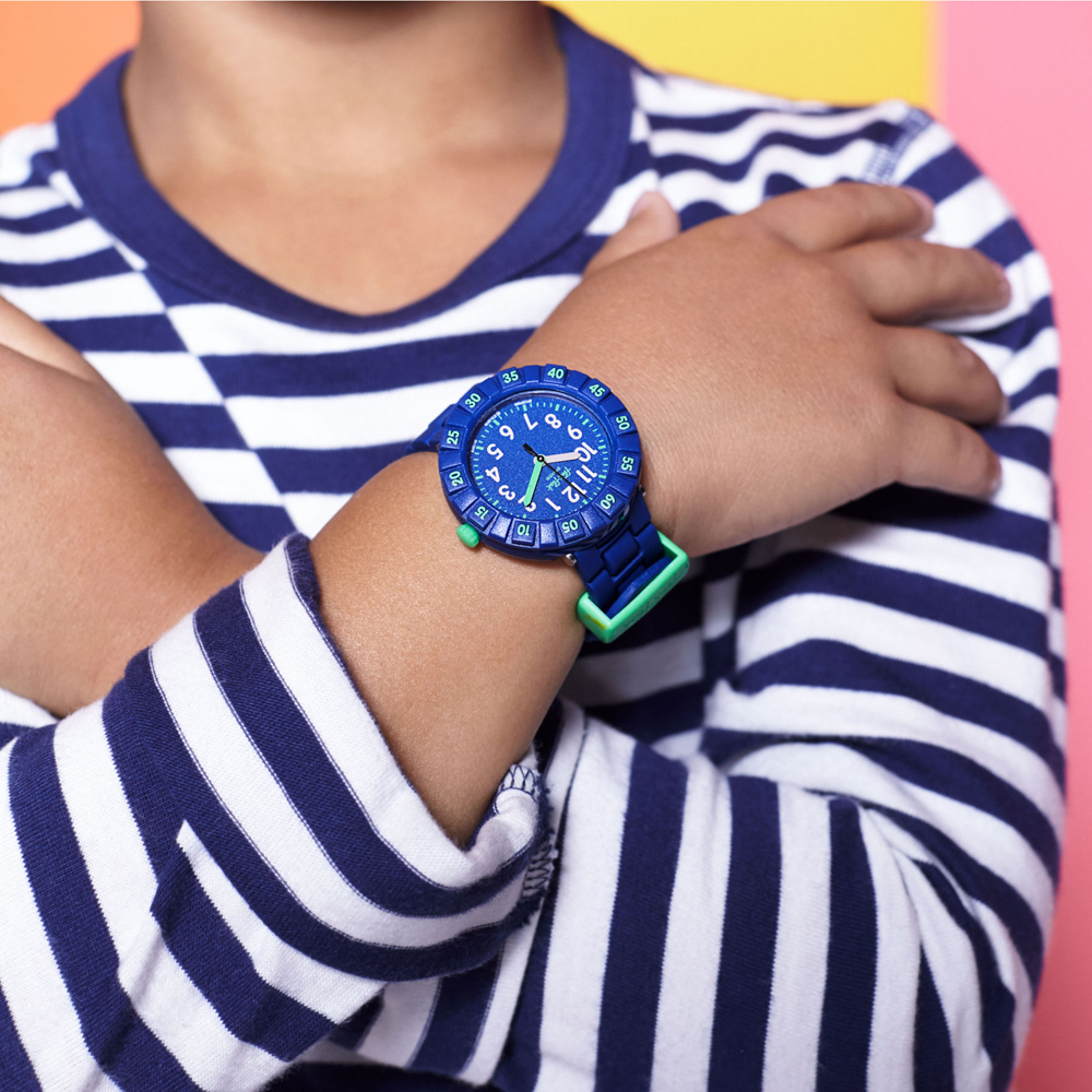 Flik Flak FCSP086 7+ Power Time watch - Solo Dark Blue