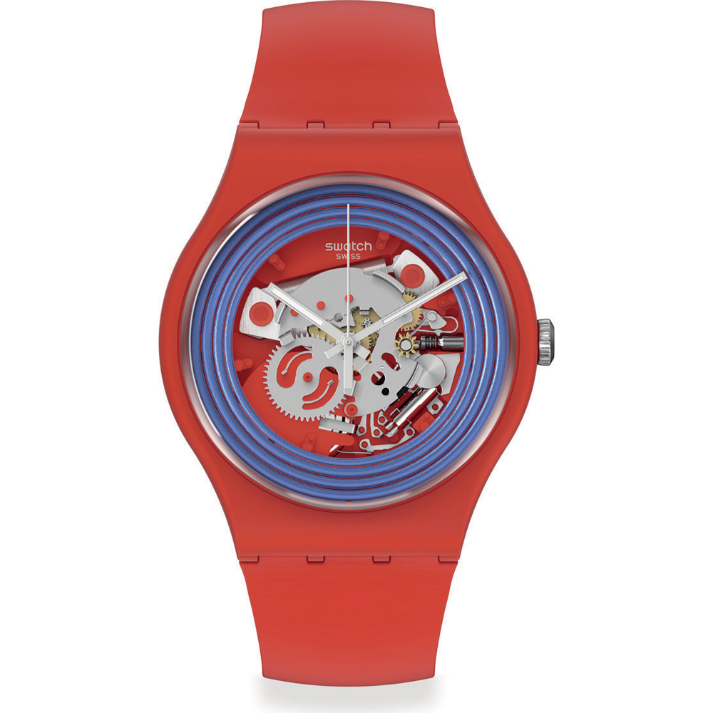 Swatch SO29R103 watch - Blue Rings Red