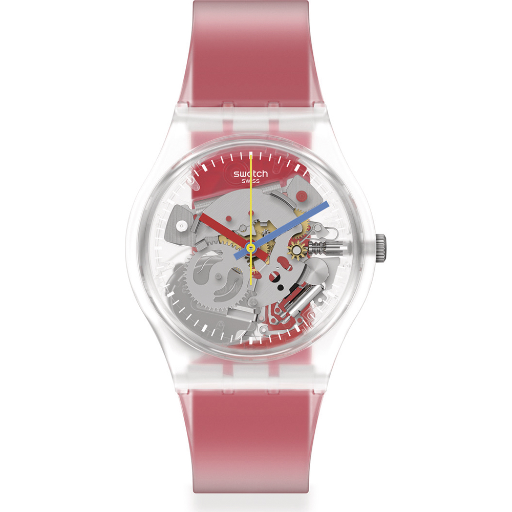 Swatch GE292 watch - Clearly Red Striped