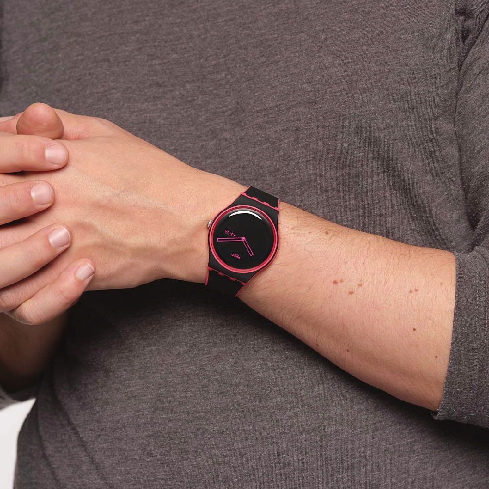 Swatch SO29P700 watch - Minimal Line Pink