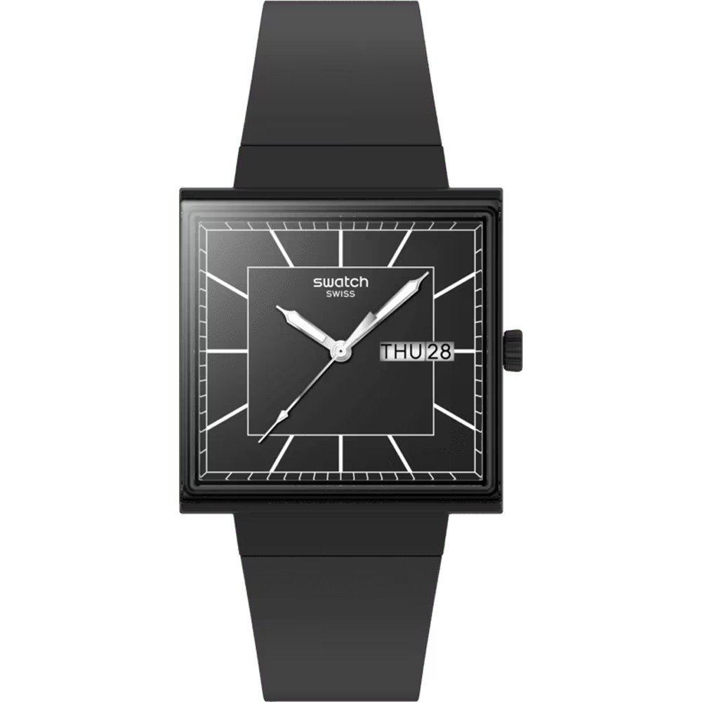 Swatch What If - Square SO34B701 What If... Blackagain? Watch • EAN ...